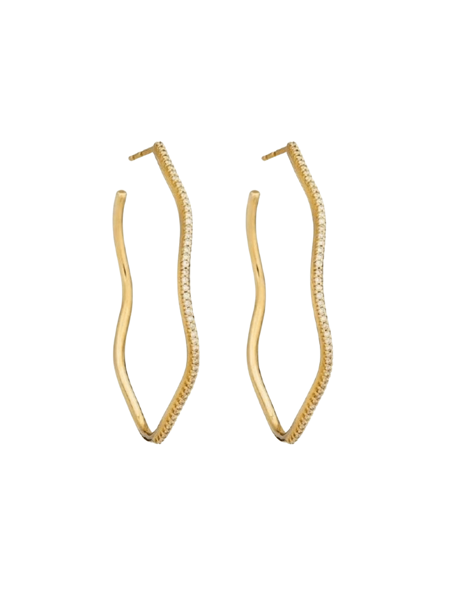 Wave Hoop Earrings | Crystal Hoop Earrings – Betty and Biddy