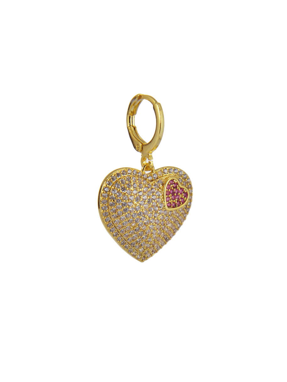 Diamante Heart Charm | Love Heart Charm – Betty and Biddy