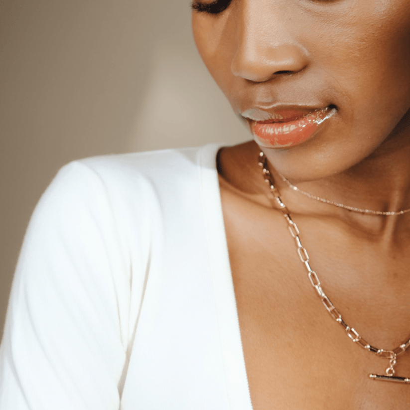 T-Bar Link Necklace | Gold Toggle Link Chain | Delicate Layering ...